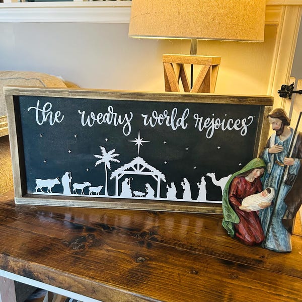 Religious Christmas Wood Sign - Etsy