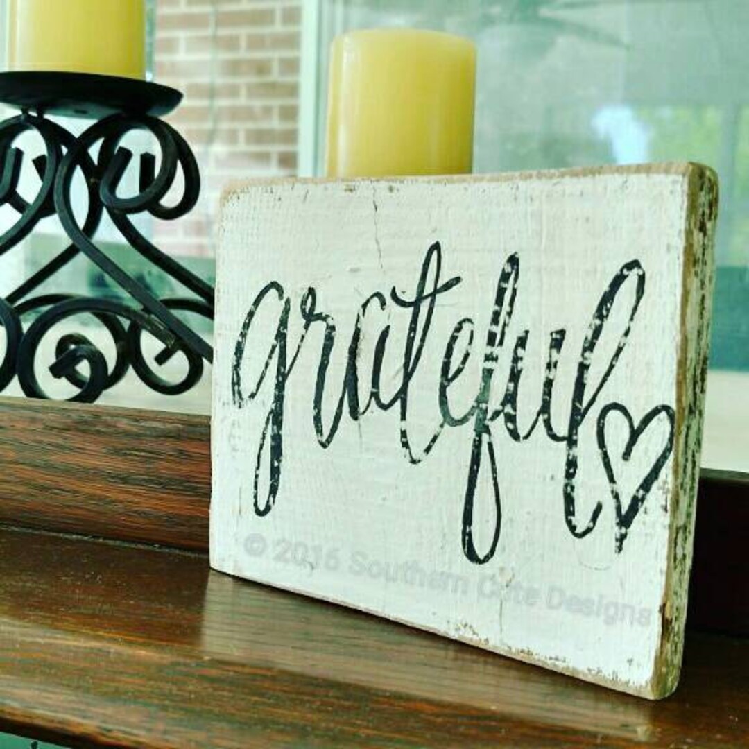 Grateful Heart Sign, Grateful Sign, Wood Signs, Wood Signs Sayings ...
