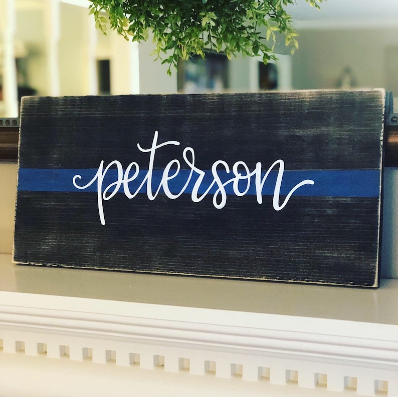 Thin Blue Line Sign Police Signs Police Officer Gifts - Etsy