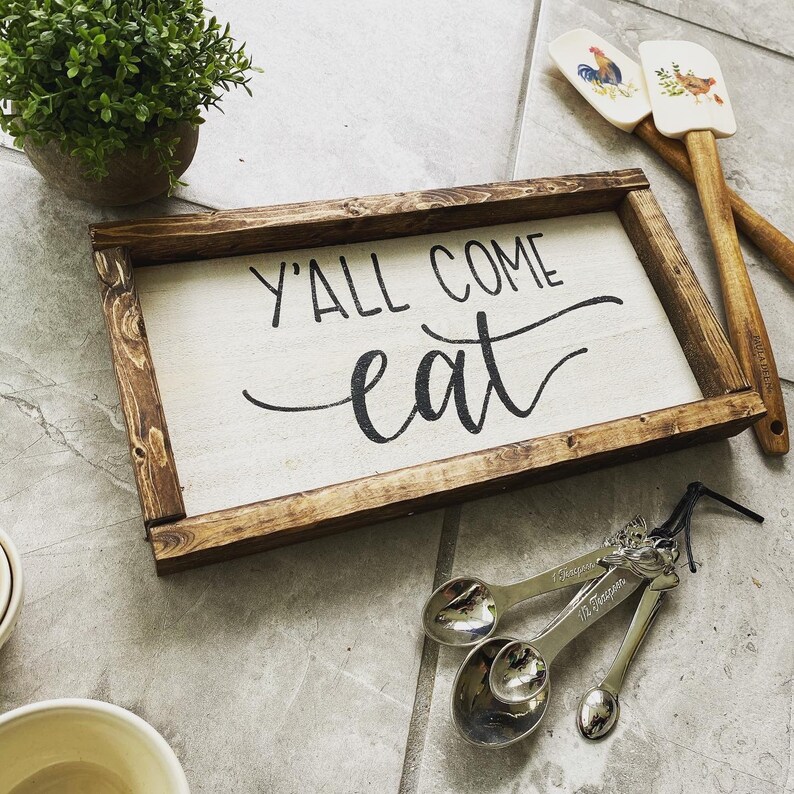 Yall Come Eat Sign Kitchen Sign Tiered Tray Decor Tiered - Etsy