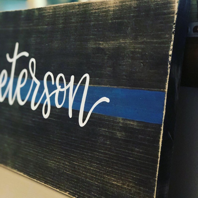 Thin Blue Line Sign Police Signs Police Officer Gifts - Etsy