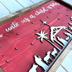 Nativity Scene Sign, Nativity Sign,christmas Nativity Scene, Christmas ...