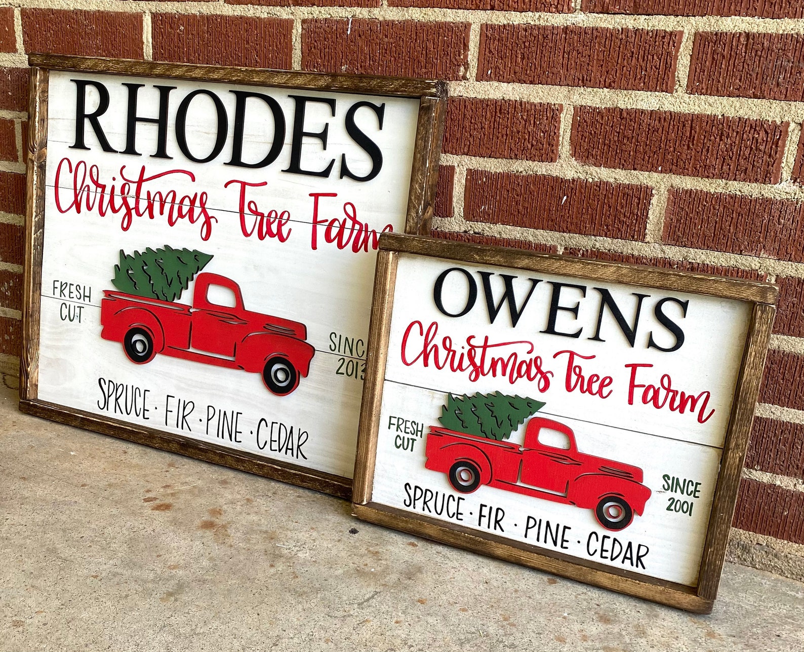 Personalized Christmas Tree Farm Sign: Red Truck Wood Decor - Etsy