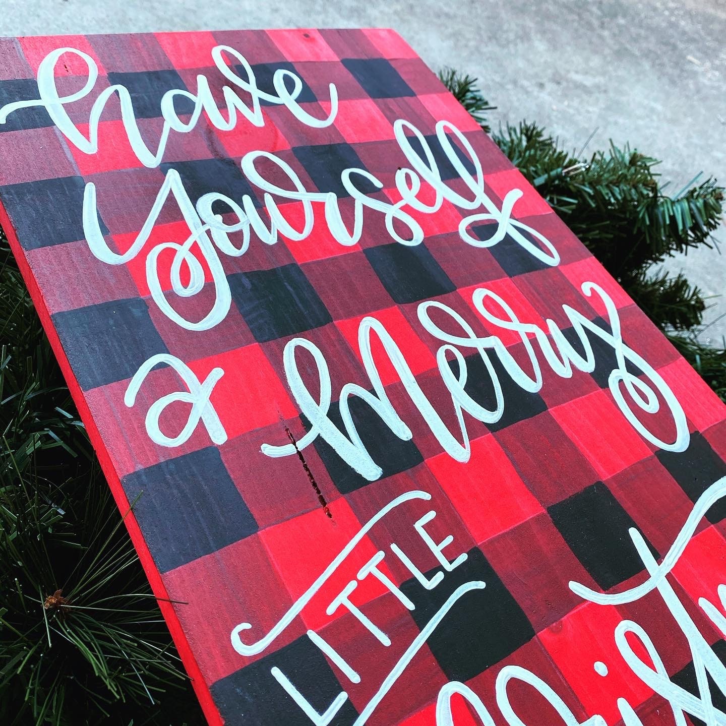 Buffalo Plaid Sign Wood Signs Wood Signs Sayings Christmas | Etsy
