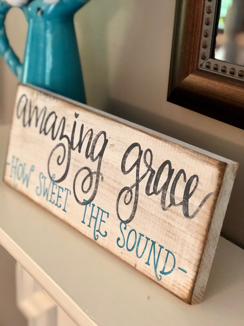 Amazing Grace Sign Christian Signs Hymn Signs Hymn Wall | Etsy