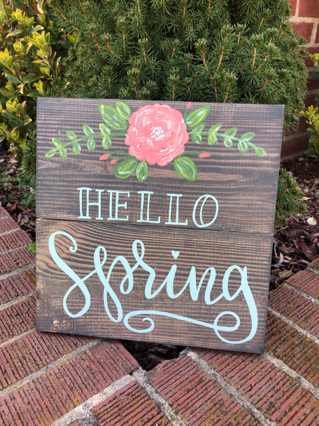 Hello Spring Sign, Spring Decor, Spring Sign, Wood Signs, Wooden Signs ...