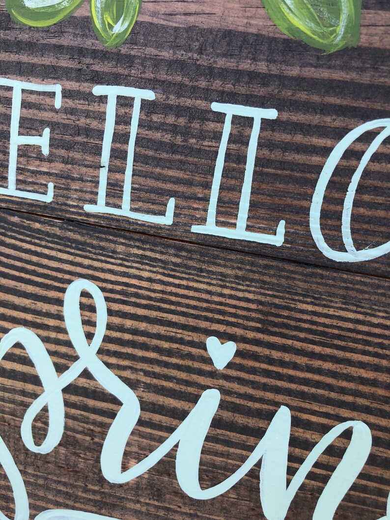 Hello Spring Sign Spring Decor Spring Sign Wood Signs - Etsy