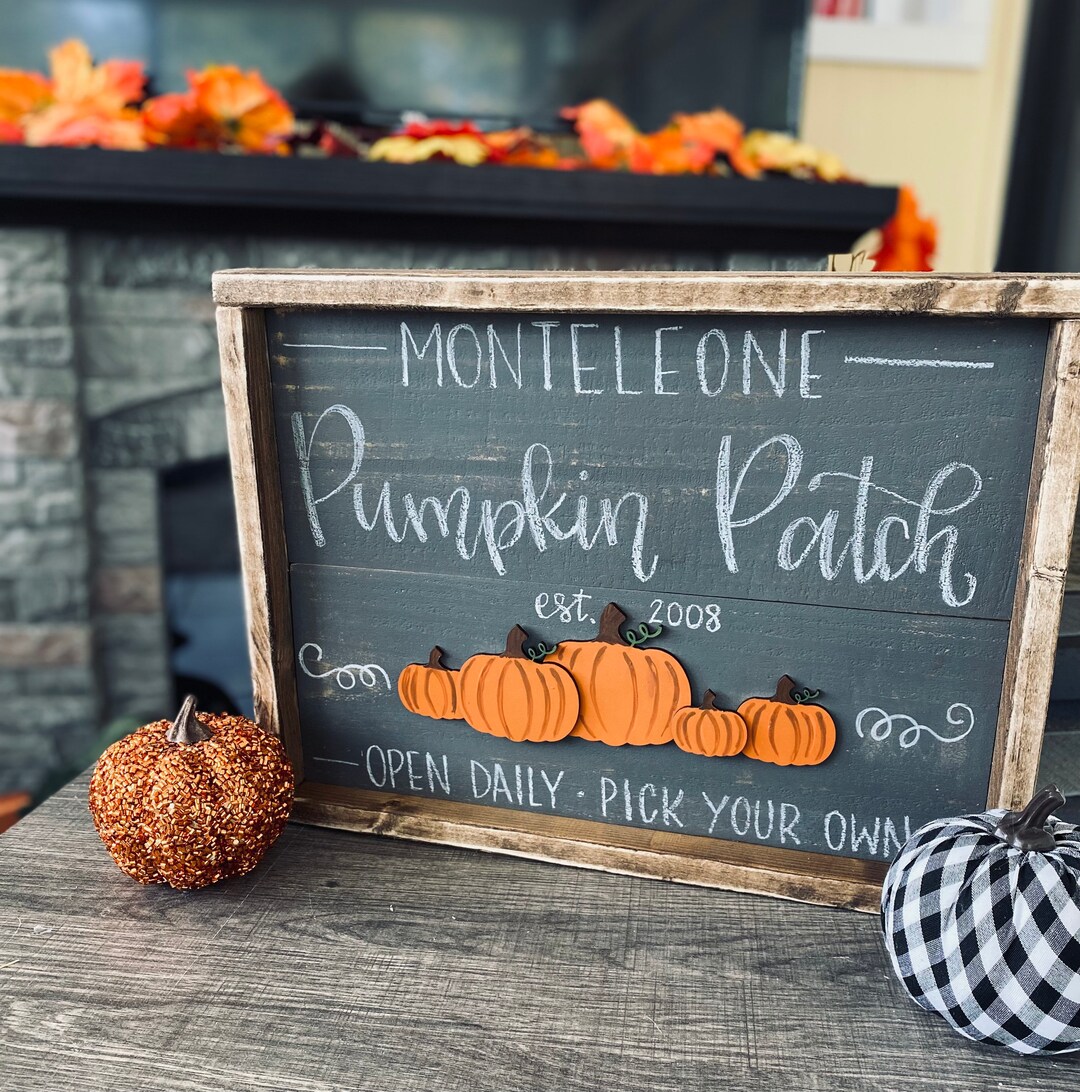 Pumpkin Patch Sign, Family Name Pumpkin Patch Sign, Pumpkin Farm Sign ...