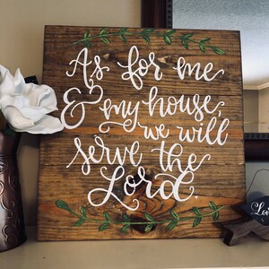 As for Me and My House Sign, Wood Signs, Wood Signs Sayings, Wooden ...