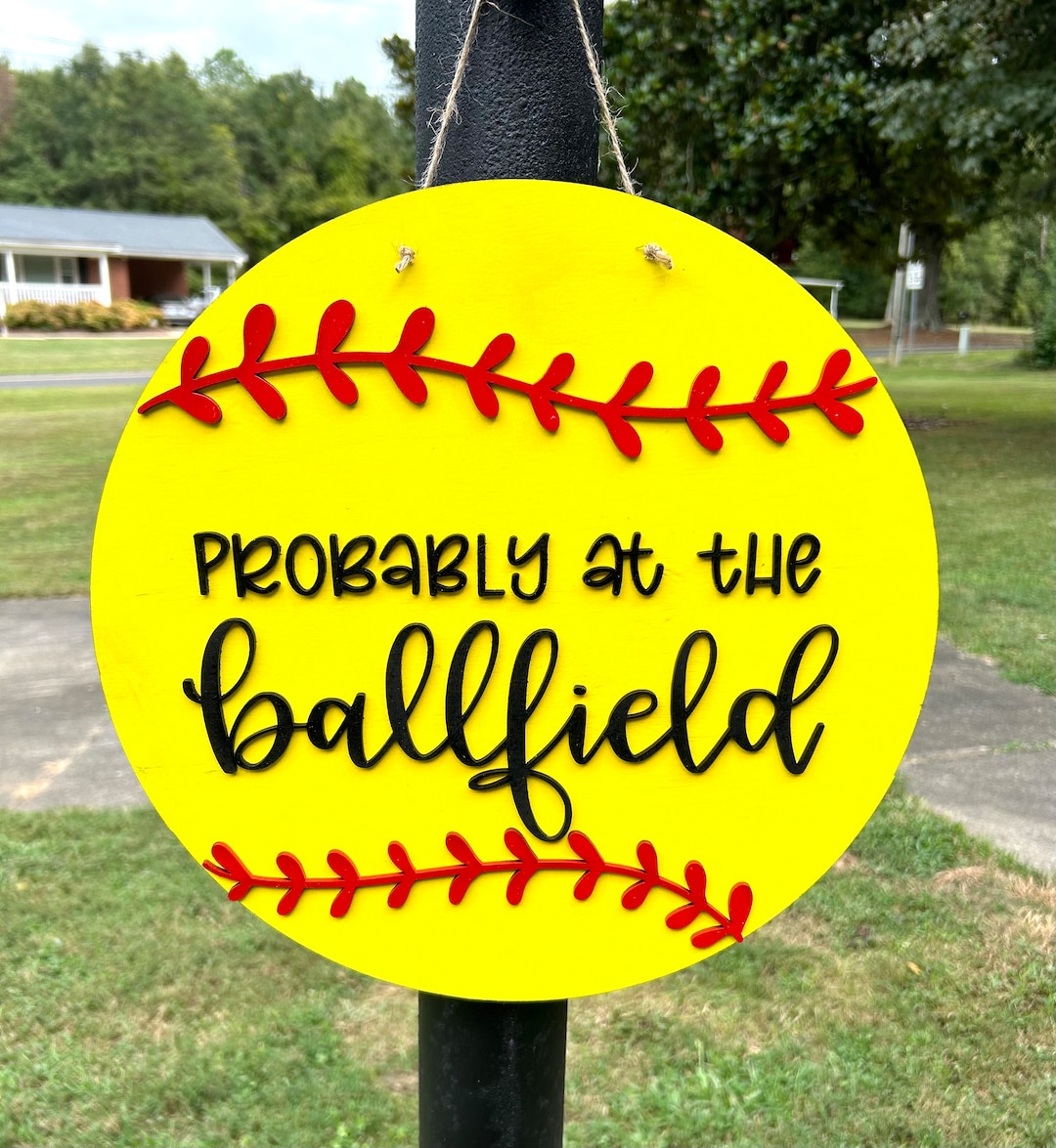 Softball Door Hanger, Softball Sign, Softball Decor, Softball Bedroom ...