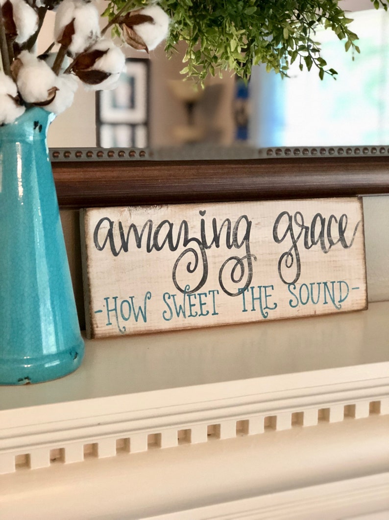 Amazing Grace Sign Christian Signs Hymn Signs Hymn Wall | Etsy