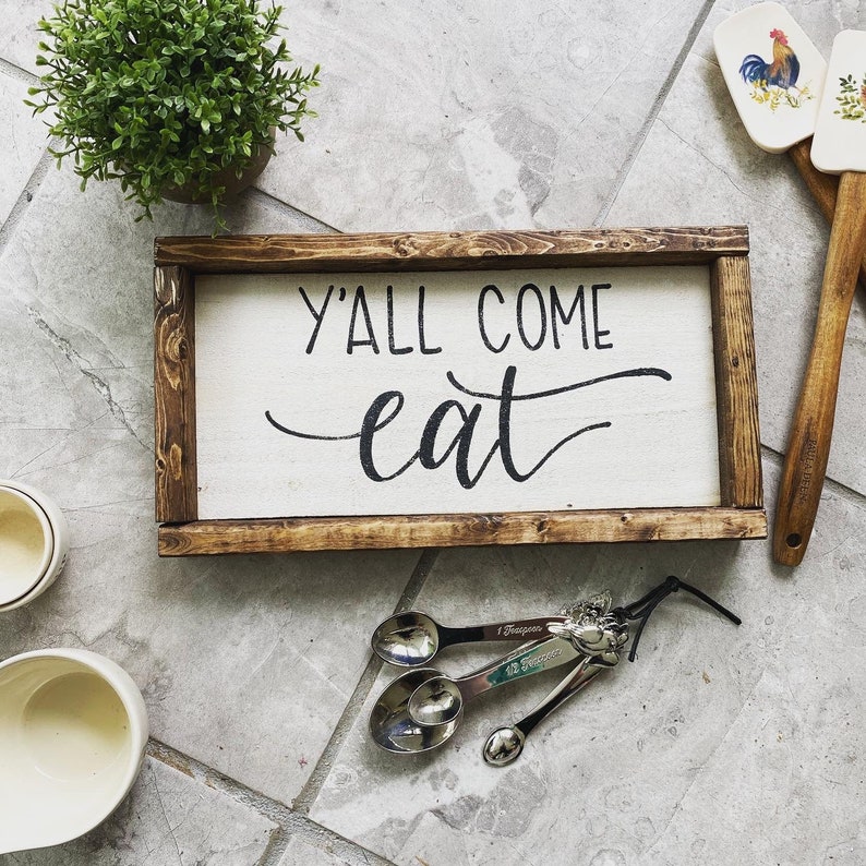 Yall Come Eat Sign Kitchen Sign Tiered Tray Decor Tiered - Etsy