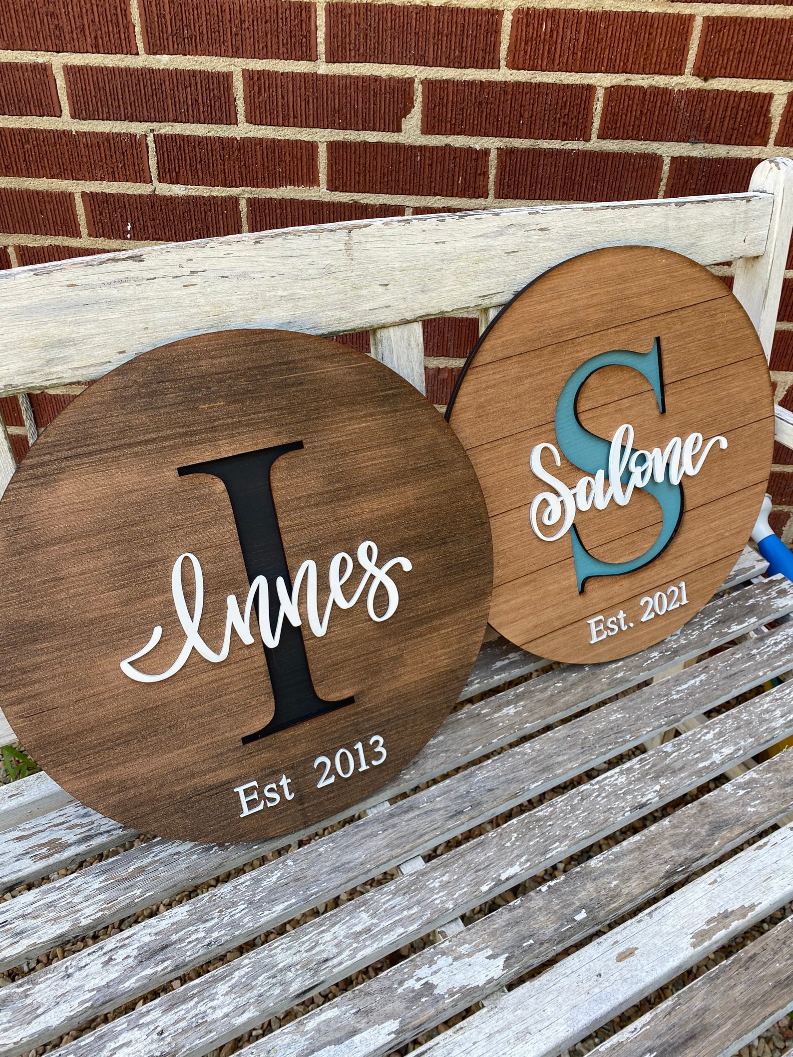 Last Name Sign Round Initial Sign Wedding Sign Wedding - Etsy