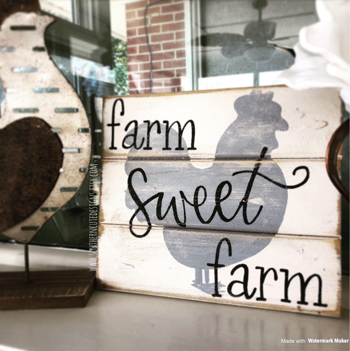 Farm Sweet Farm Farm Sign Chicken Sign Chicken Coop Sign | Etsy