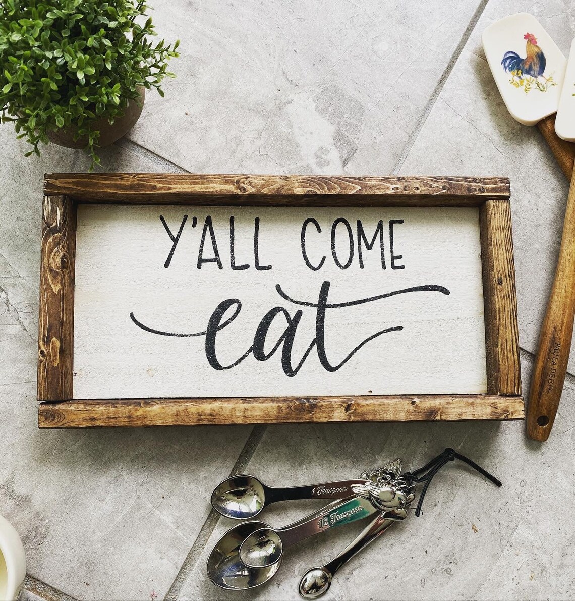 Yall come eat sign kitchen sign tiered tray decor tiered | Etsy