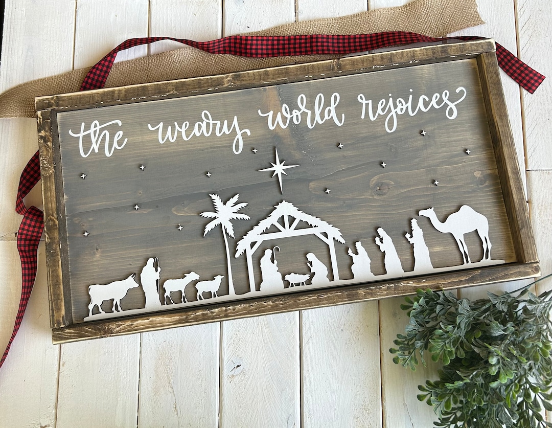 Nativity Scene Sign, Nativity Sign,christmas Nativity Scene, Christmas ...