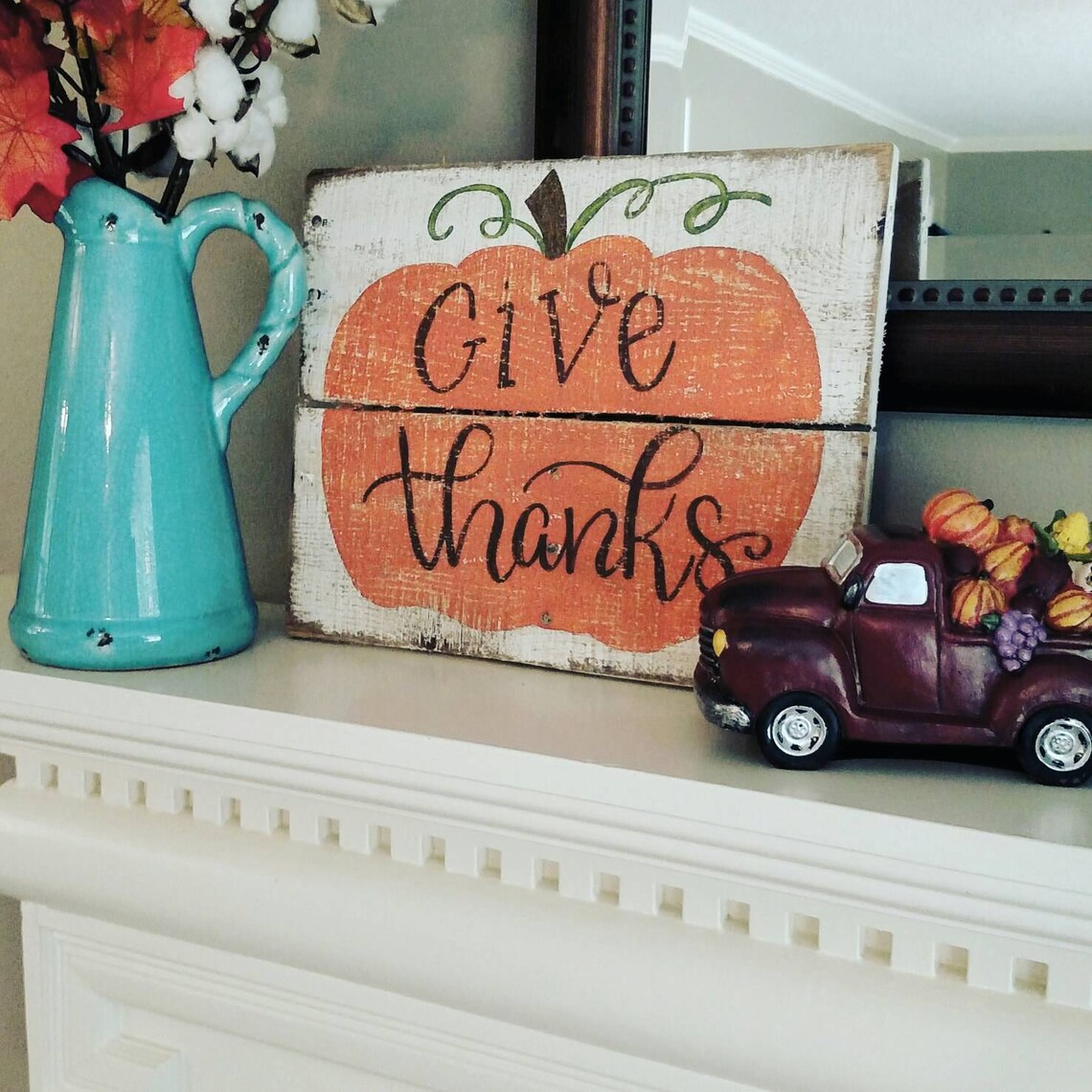 Give Thanks Sign Pumpkin Signs Pumpkin Decor Fall Signs - Etsy
