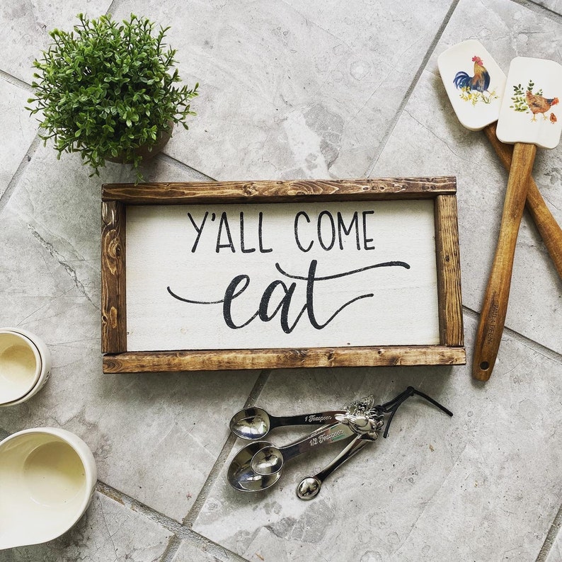 Yall Come Eat Sign Kitchen Sign Tiered Tray Decor Tiered - Etsy