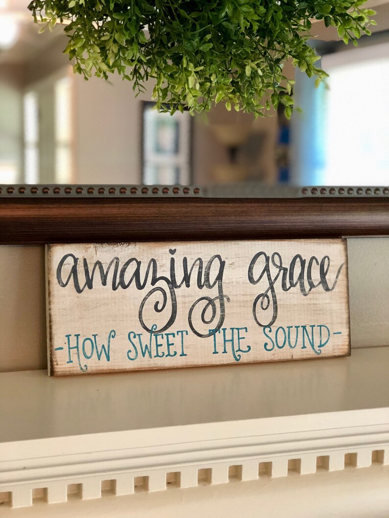 Amazing Grace Sign Christian Signs Hymn Signs Hymn Wall | Etsy