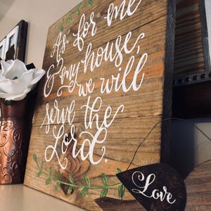 As for Me and My House Sign, Wood Signs, Wood Signs Sayings, Wooden ...