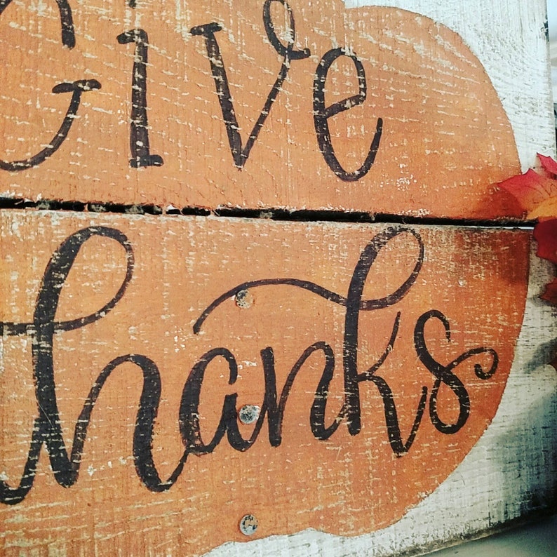 Give Thanks Sign Pumpkin Signs Pumpkin Decor Fall Signs - Etsy