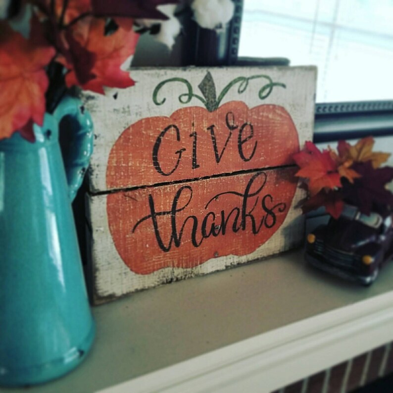 Give Thanks Sign Pumpkin Signs Pumpkin Decor Fall Signs - Etsy