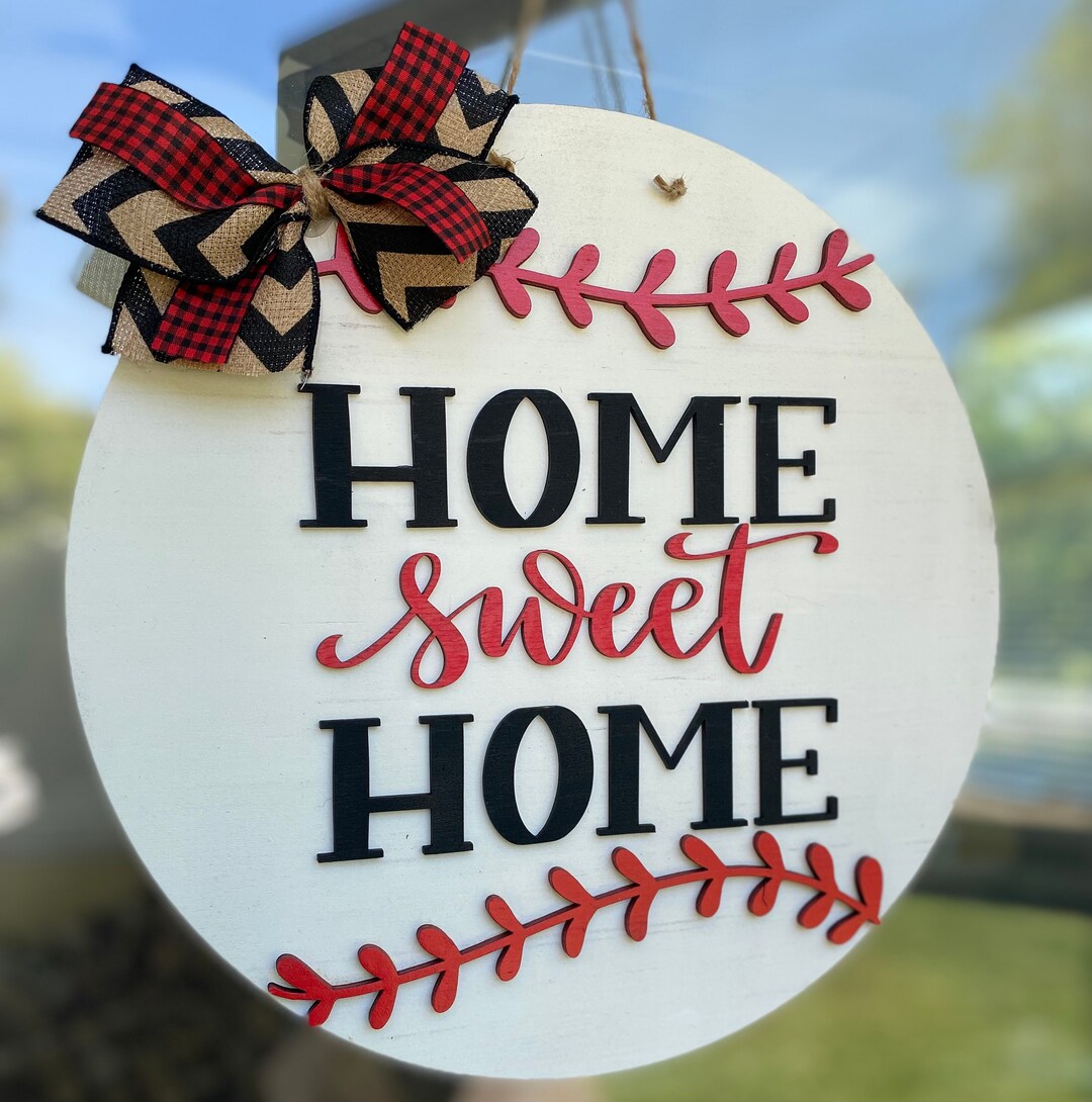 Baseball Door Hanger, Home Sweet Home Baseball, Baseball Sign, Baseball ...