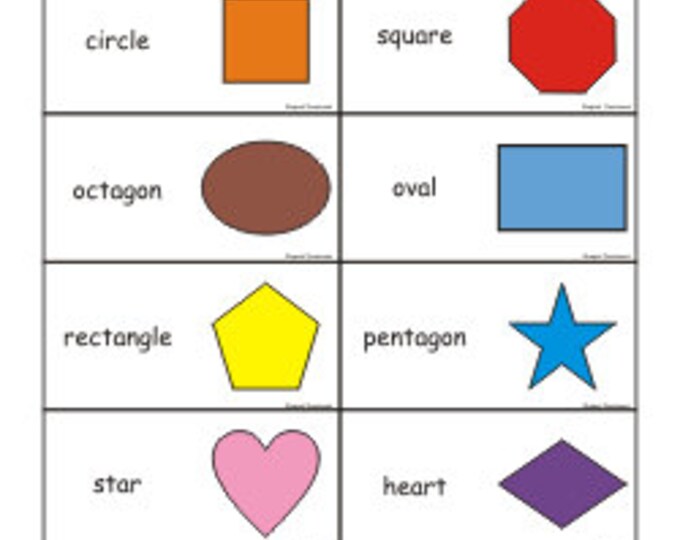 2D Shapes Games and Flashcards & Shape Dominoes Ebook PDF - Etsy
