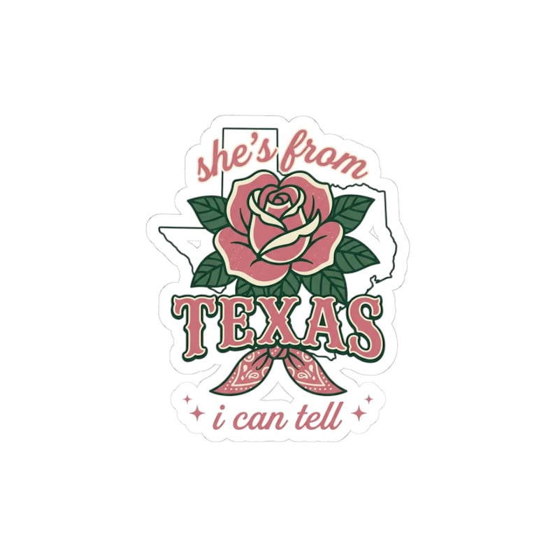 Texas Rose Bandana Sticker | Vinyl Decal (kiss-cut) - Etsy