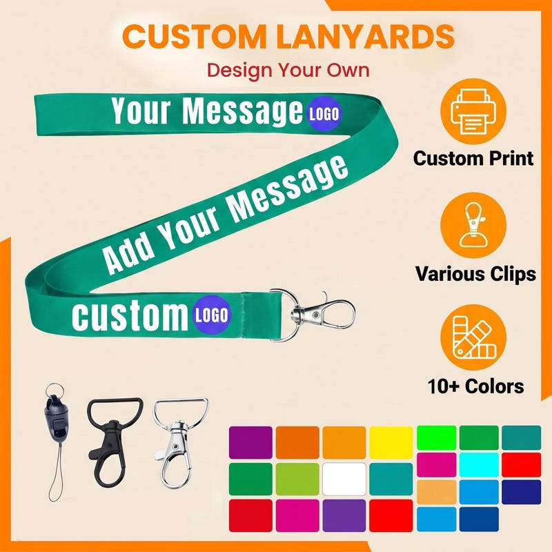 Custom Logo Lanyard - Etsy UK
