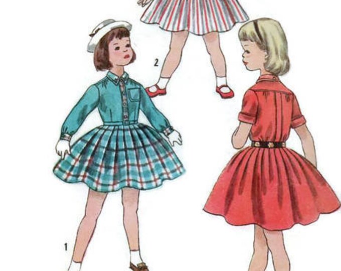 Simplicity 2161 Sewing Pattern 1950s Girls Dress Swing Rockabilly Full ...
