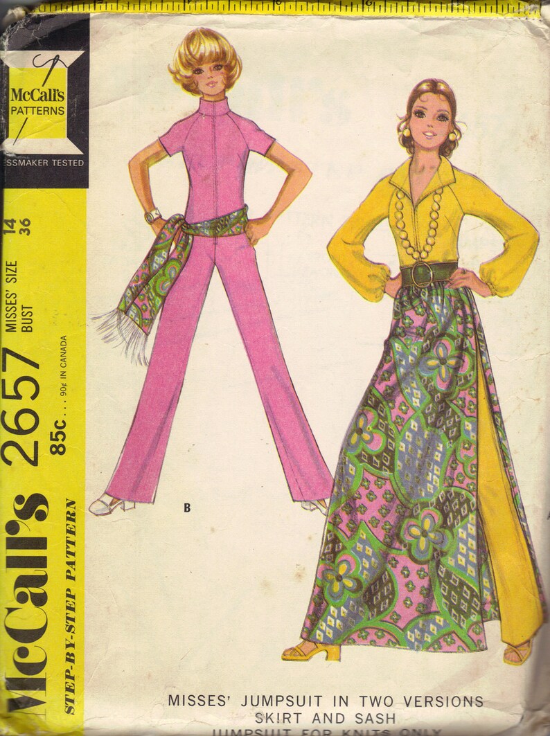 Vintage Mccall's Retro 70s Sewing Pattern Hot Sexy Jumpsuit Catsuit ...