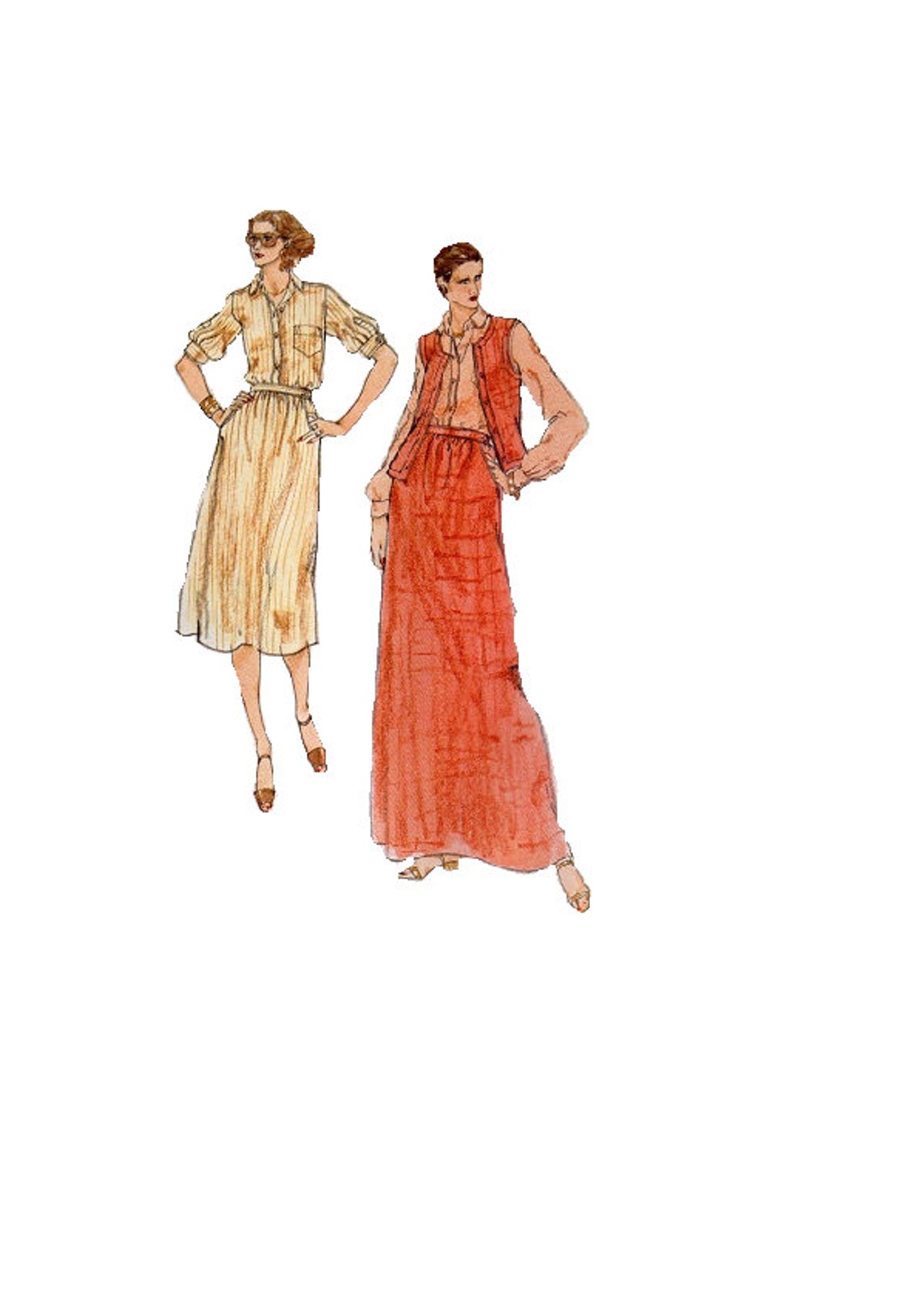 Vogue American Designer Calvin Klein 80s Sewing Pattern Shirt Vest ...