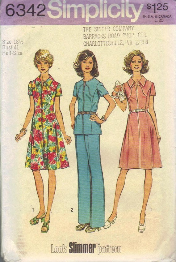 Retro 70s Dress Simplicity Sewing Pattern Short Sleeve Tunic | Etsy