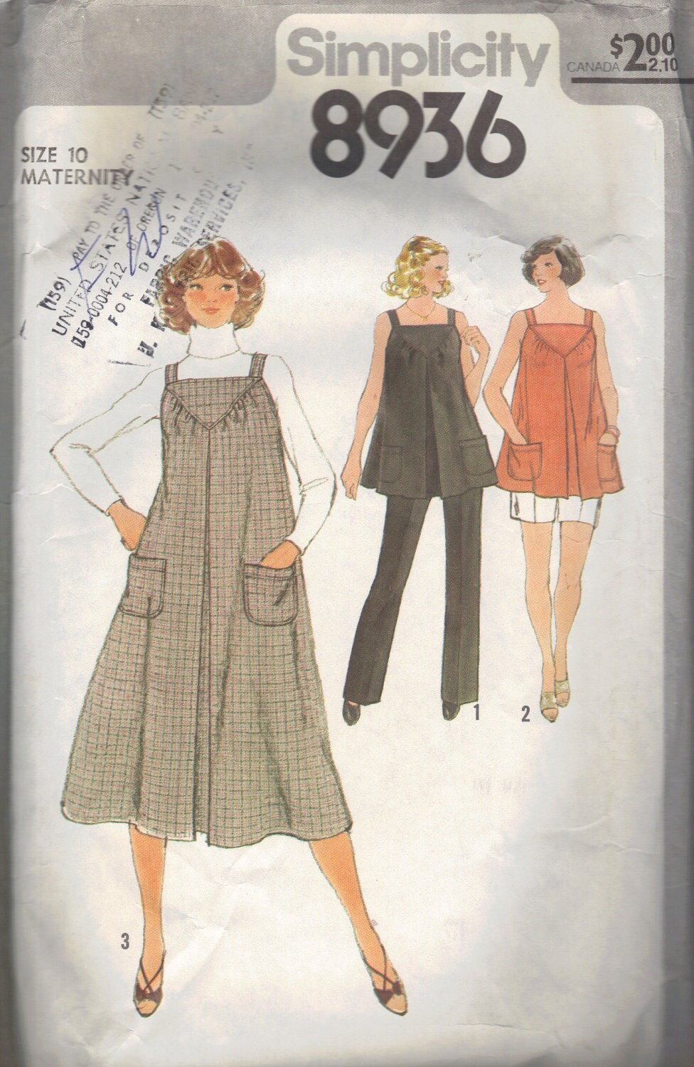 Simplicity 8936 Sewing Pattern Trapeze Tent Dress Jumper 1970s ...
