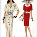 Vogue 8650 Sewing Pattern 80s Fashion Button Front Tie Waist Dress Wide ...