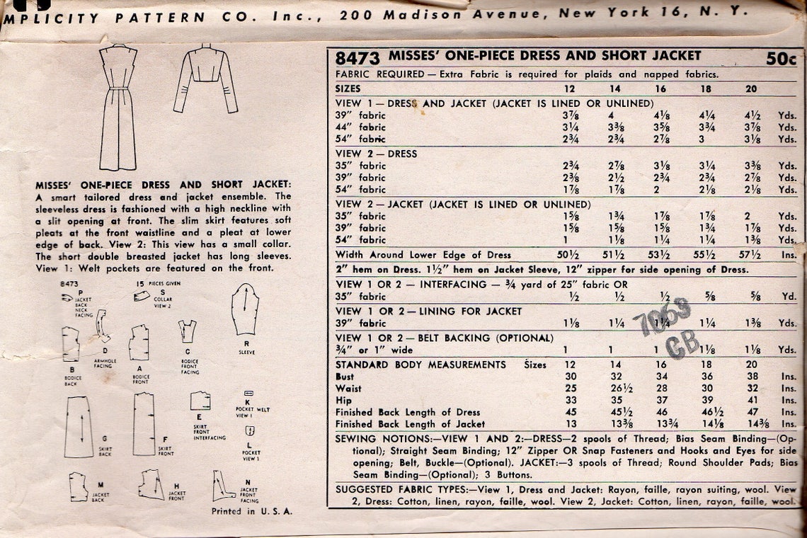 Simplicity 8473 Vintage Sewing Pattern Retro Slim Fit Wiggle - Etsy