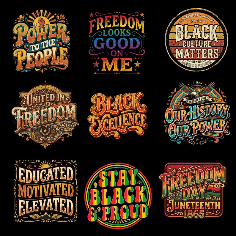 Juneteenth SVG Bundle, Black History PNG, Afro Queen, Melanin, Freedom ...