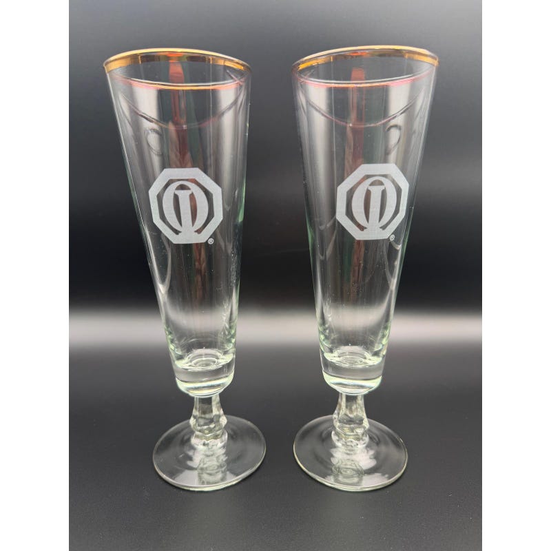 Gold Rim Pilsner Glass - Etsy