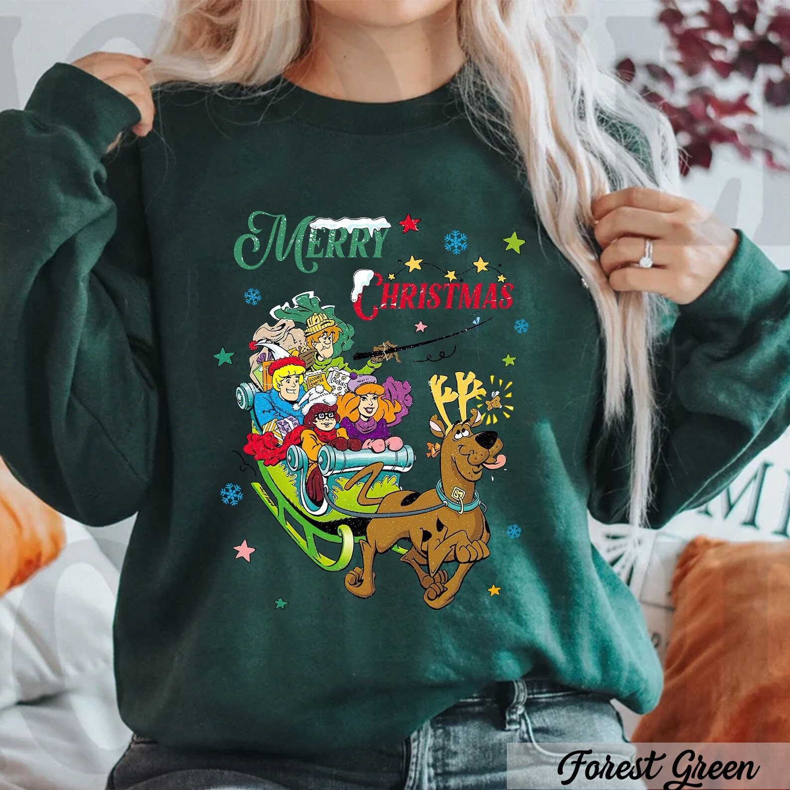 Scooby Doo Christmas Sweatshirt, Merry Christmas Scooby Doo Sweatshirt ...