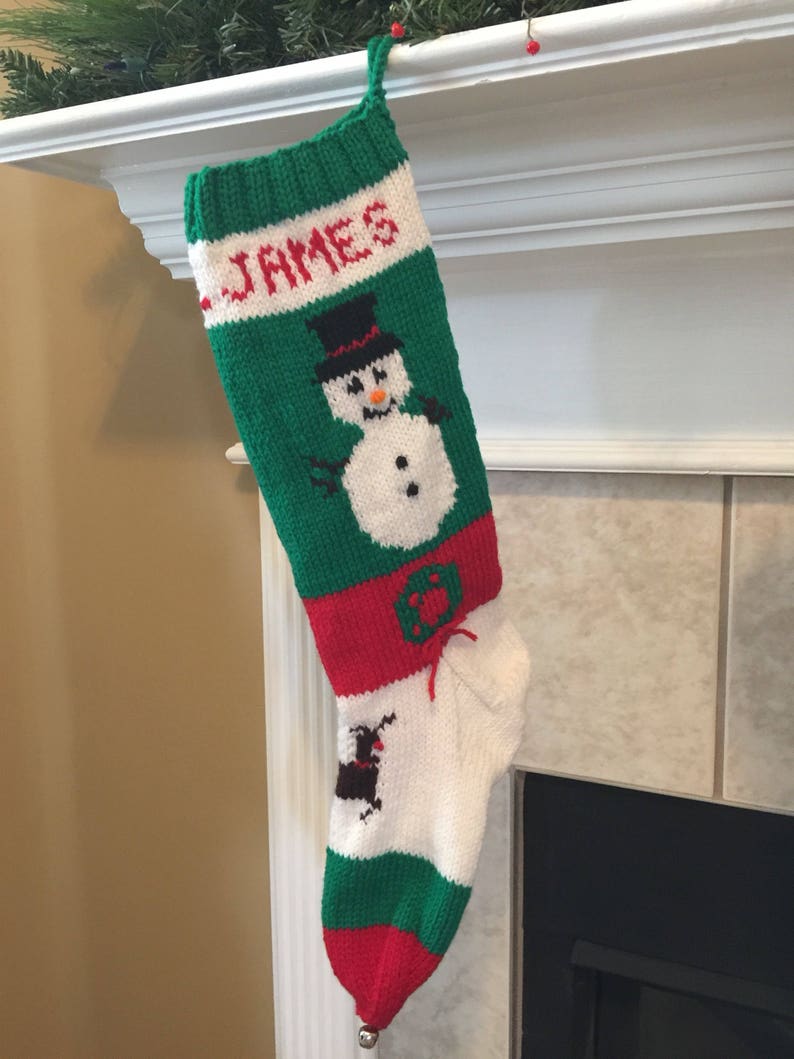 Personalized Handmade Knit Christmas Stocking wool Available - Etsy