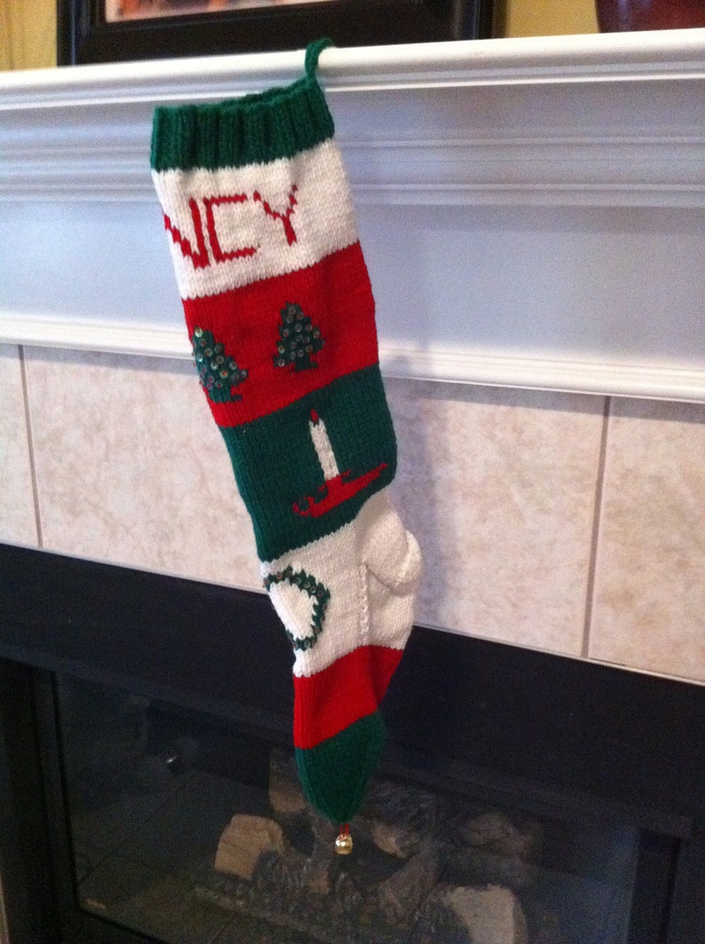 Personalized Handmade Knitted Christmas Stocking wool - Etsy