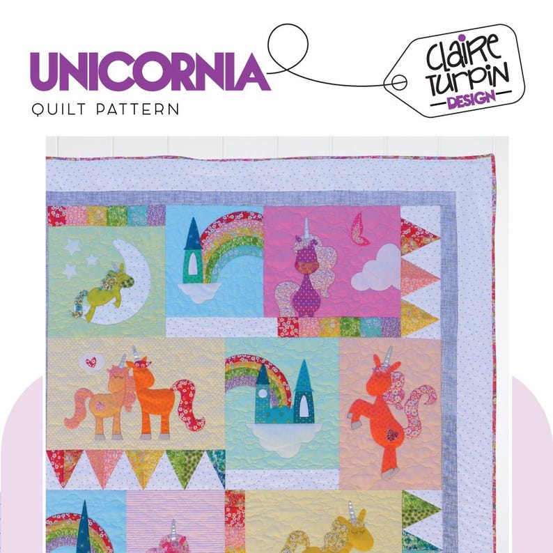 Unicornia Applique Quilt Pattern - Etsy