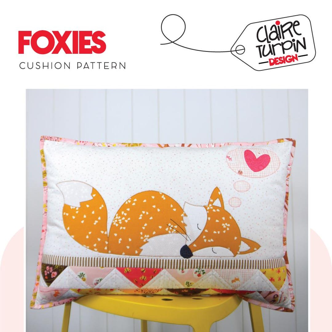 Foxies Applique Cushion Pattern - Etsy