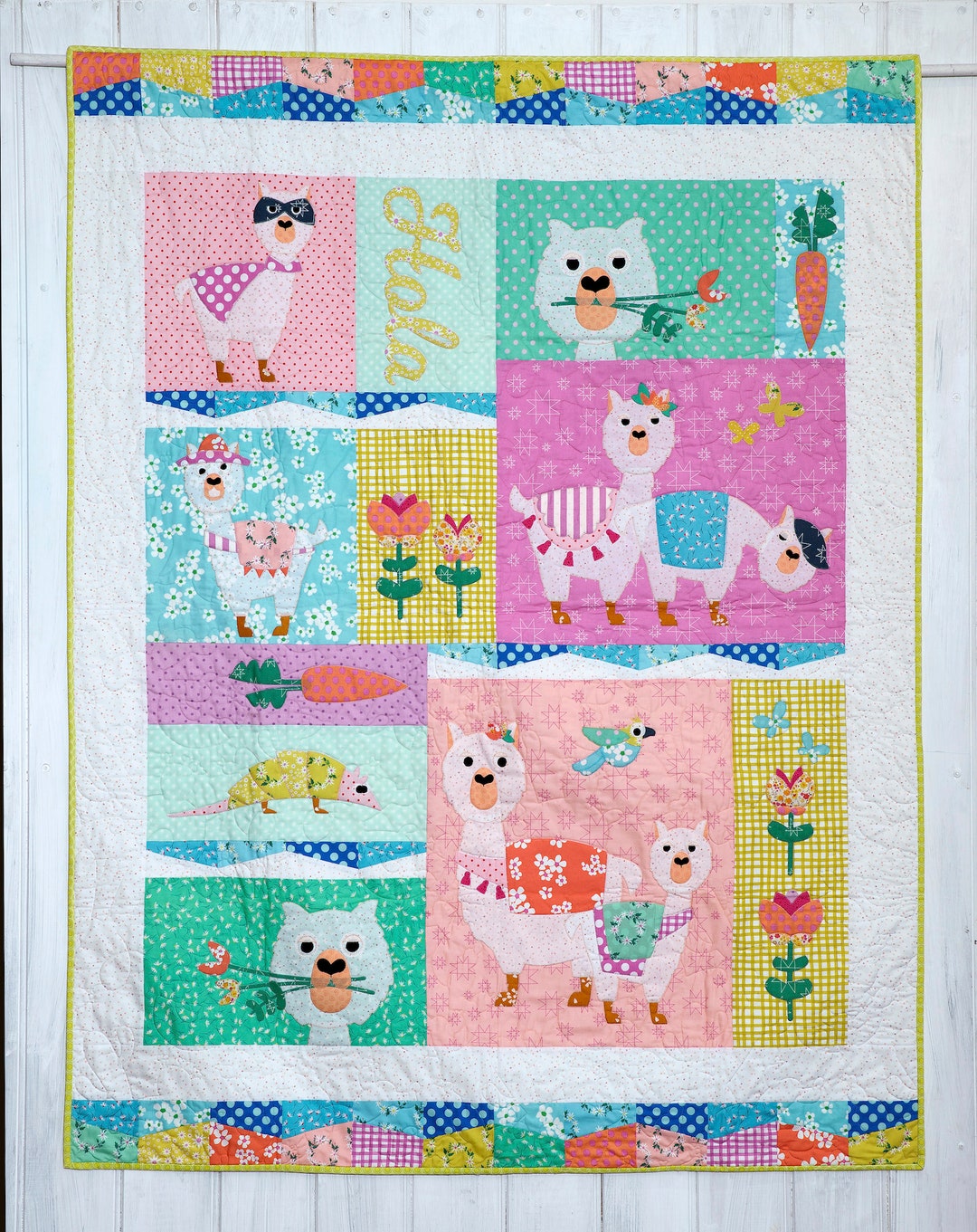 Lama Rama Applique Quilt Pattern. PDF Instant Download - Etsy
