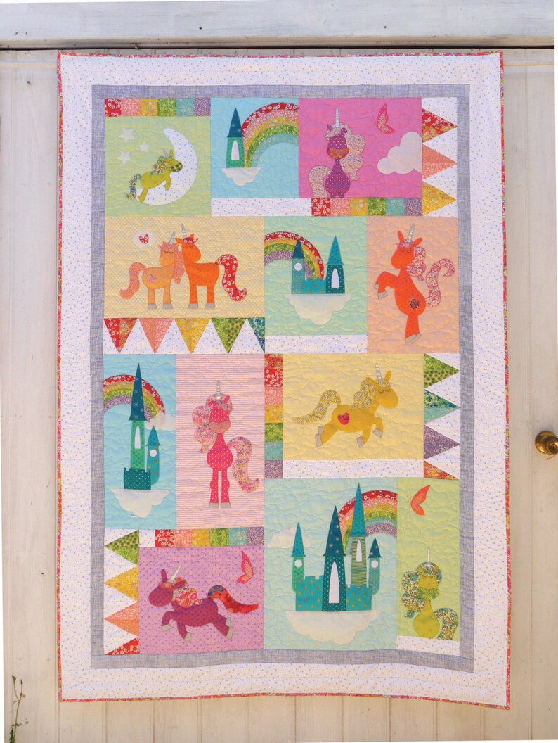 Unicornia Applique Quilt Pattern - Etsy