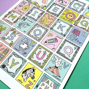 Nursery Wall Art, Alphabet Art Print, Alphabet Chart, Nursery Art Decor ...
