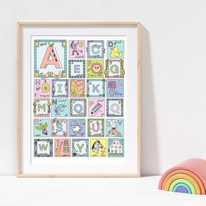 Nursery Wall Art, Alphabet Art Print, Alphabet Chart, Nursery Art Decor ...