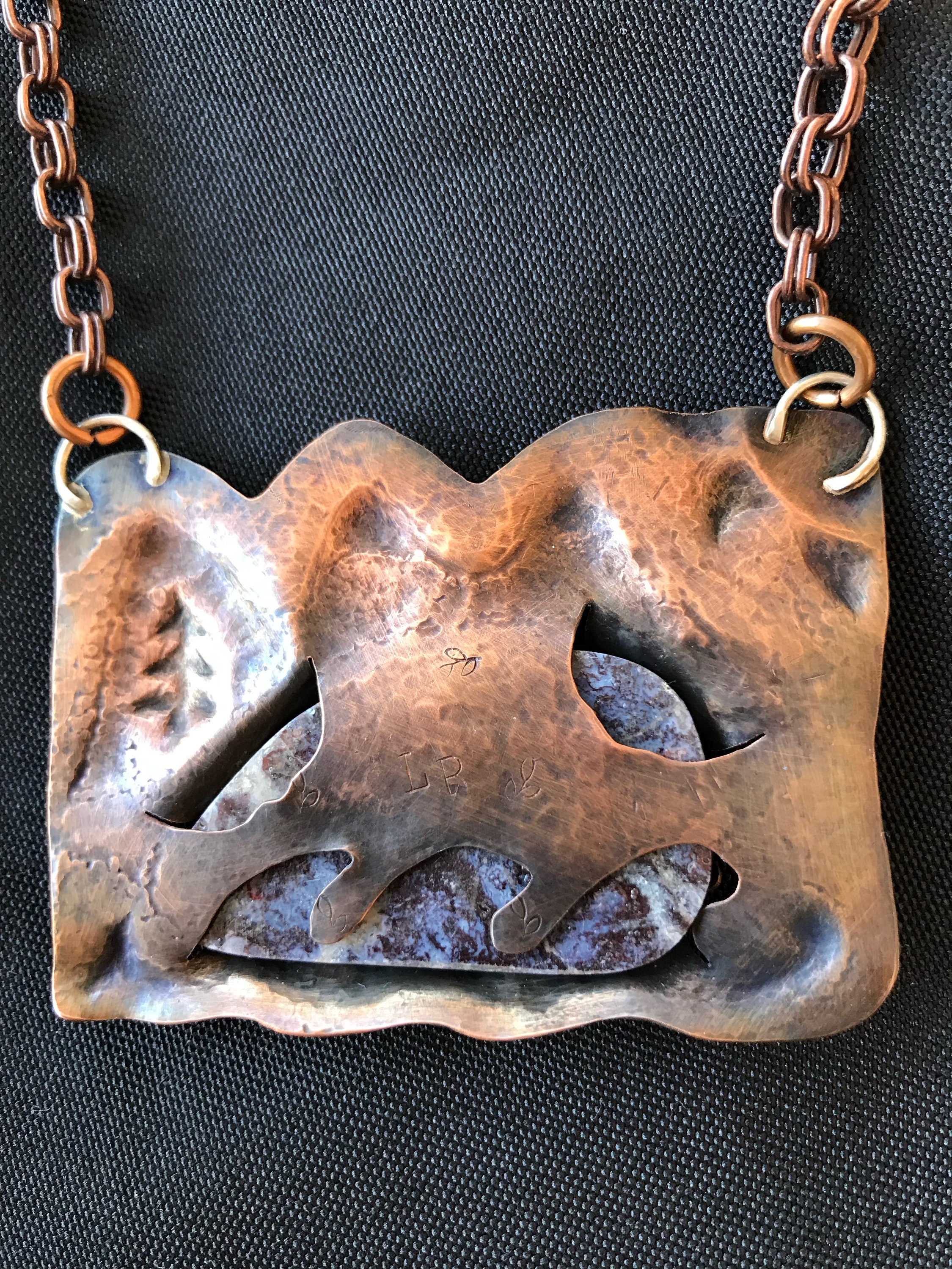 Havasu Purple Jasper Gemstone Set in Copper Chasing and Repousse - Etsy