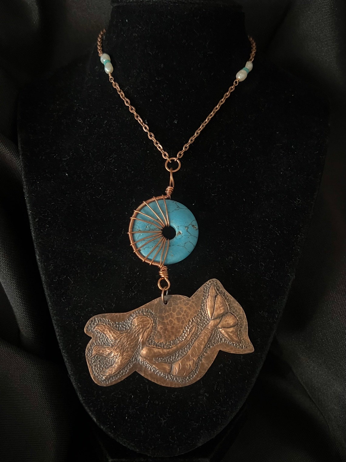 Copper Chasing & Repousse Mermaid Pendant - Etsy
